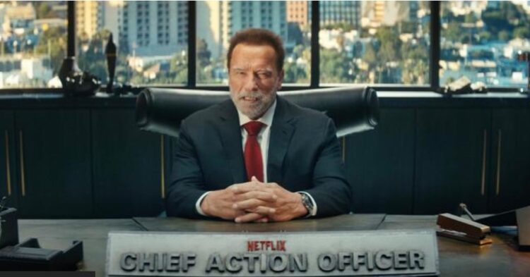 Arnold Schwarzenegger is Now a Netflix Employee, Arrives in a Tank at ...